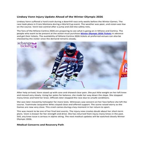 Lindsey Vonn Injury Update After Olympics Crash at the Winter Olympic ...