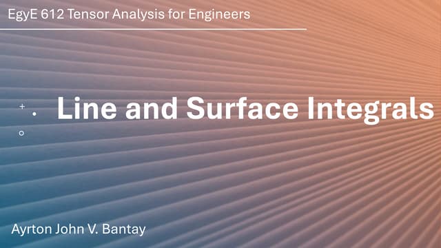Line And Surface Integrals Report Two Key Concepts In Vector Calculus Ppt