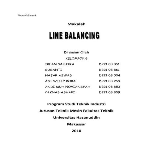 Line balancing | DOCX