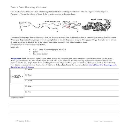 Line drawing exercise | PDF | Drawing and Sketching | Arts and Crafts