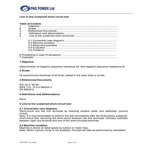 Line to-line sustained short-circuit test | PDF