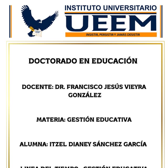 LINEA DEL TIEMPO EVOLUCIÓN DE LA GESTION EDUCATIVA | PDF