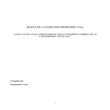 Linea guida cateterismo vescicale | PDF
