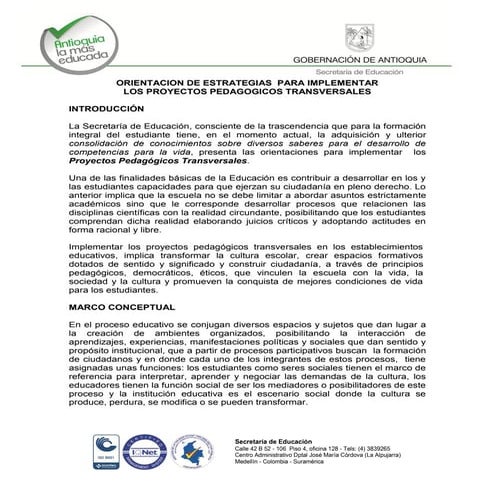 proyectos pedagogicos transversales | PPTX