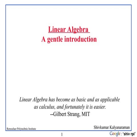 linear-algebra primer linear-algebra primer.ppt