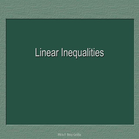 Linear Inequalities | PPT