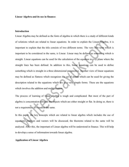 Application Of Linear Algebra In Real Life Ppt