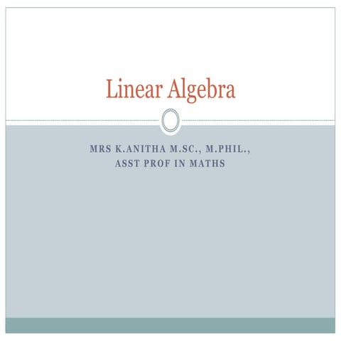 Linear algebra | PPT