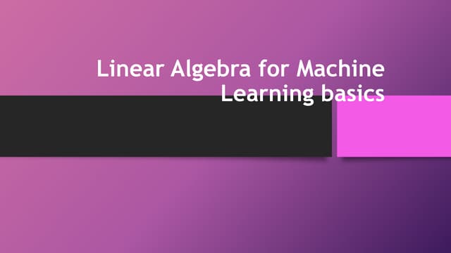 2.mathematics for machine learning | PPTX