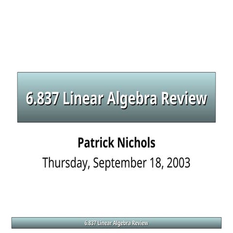 linear_algebra mldataaimachiee leARNINGML | PPT