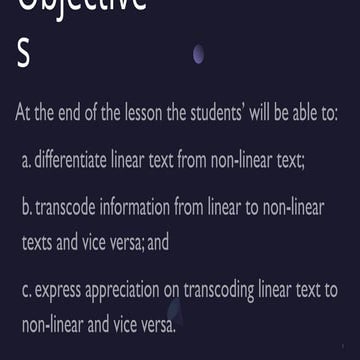 Linear and Non Linear Texts | PPTX