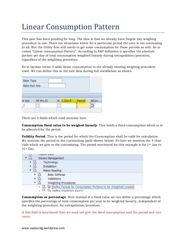 Linear Consumption Pattern