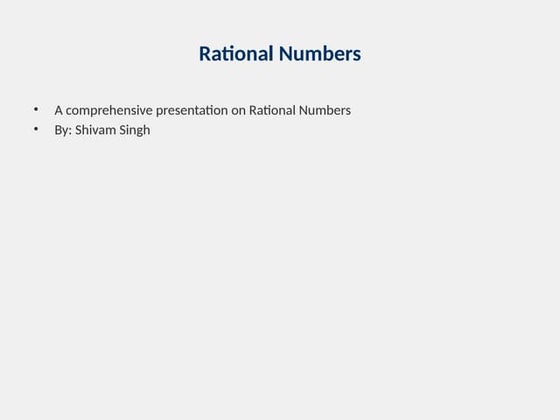 CBSE - Grade 8 - Mathematics - Ch 1 - Rational Numbers | PDF