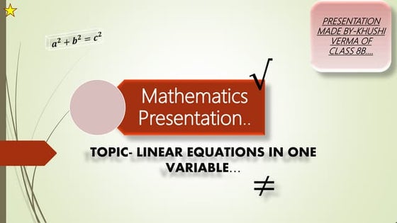 linear equation 0178 ppt | PPT