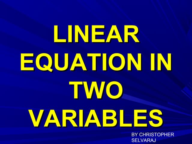 Lecture 5 (solving simultaneous equations) | PPTX