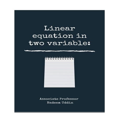 Linear equation in two variable | PDF