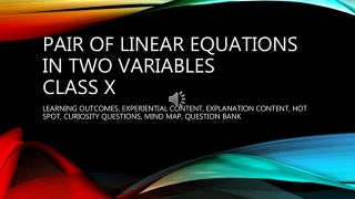 Linear equation in two variable | PPT
