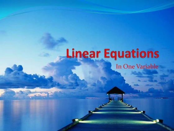 Linear equtions with one variable | PPT