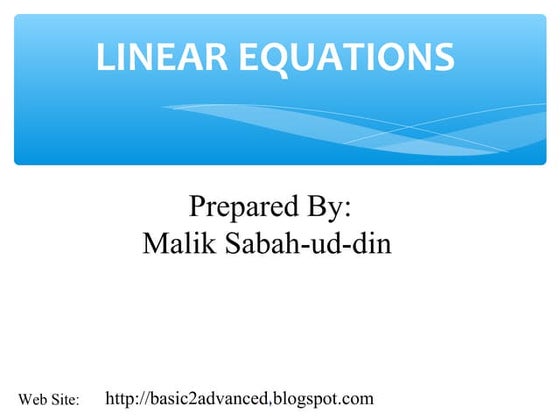 Linear Equations | PPTX | Physics | Science