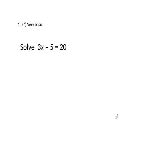 Linear Equations Quiz great for year 7 - 9 students | PPTX