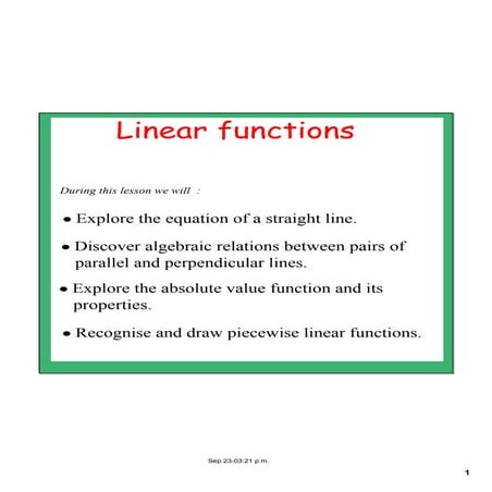 Linear functions | PDF
