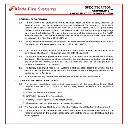 Linear heat detection_spec | PDF