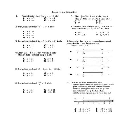 Linear inequalities | DOCX