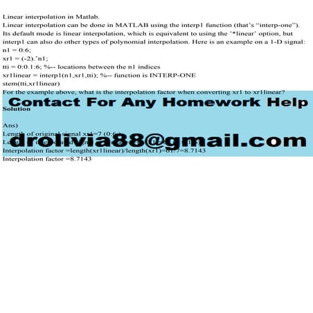 Linear Interpolation In Matlablinear Interpolation Can Be Done Inpdf Science