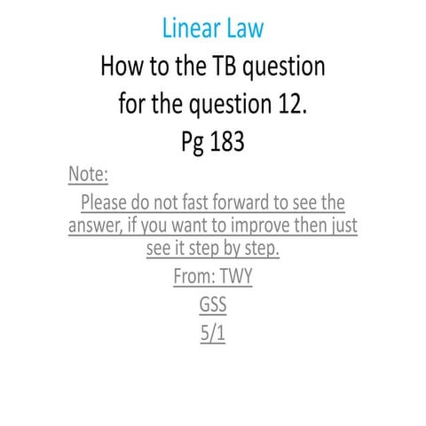 Linear law | PPTX