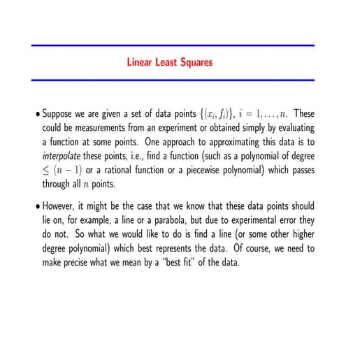 Linear Least Squares For Fault Detection And Diagnosis Pdf