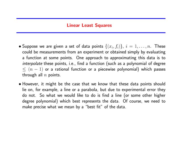 Linear Least Squares For Fault Detection And Diagnosis Pdf