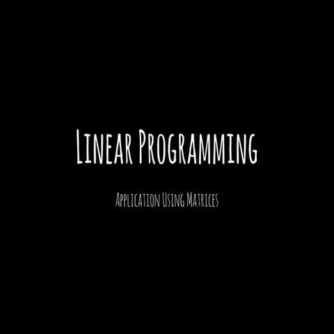 Linear Programming Ppt 1938