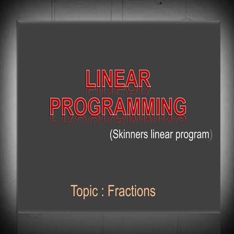 Linear programming on fraction | PPT