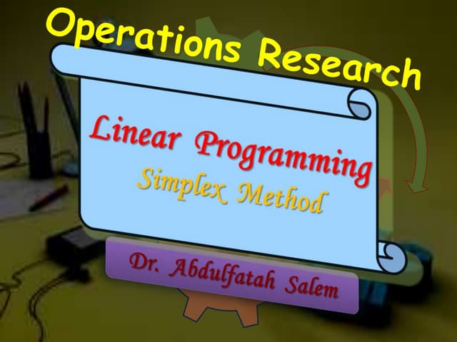 Linear Programming Simplex Method Ppt