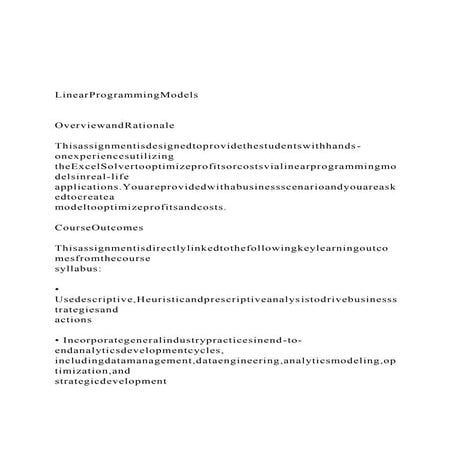 Linearprogrammingmodelsoverviewandrationalet Docx