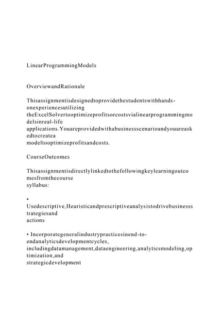 Linearprogrammingmodelsoverviewandrationalet Docx