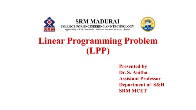 Linear programming For class 11th | PPTX