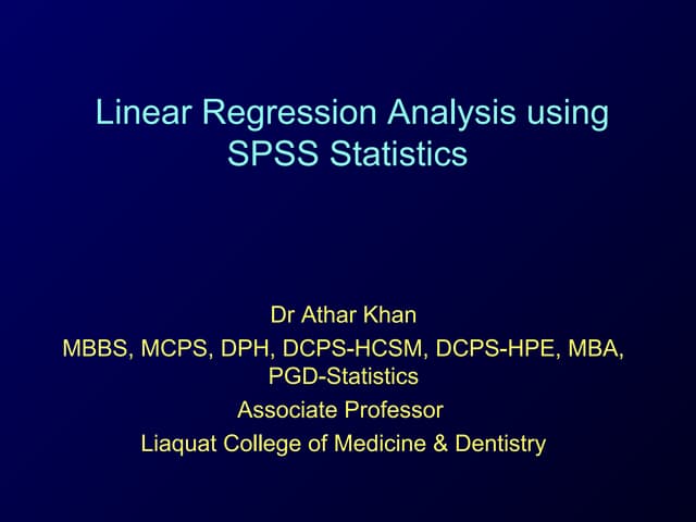 Regression analysis on SPSS | PPTX