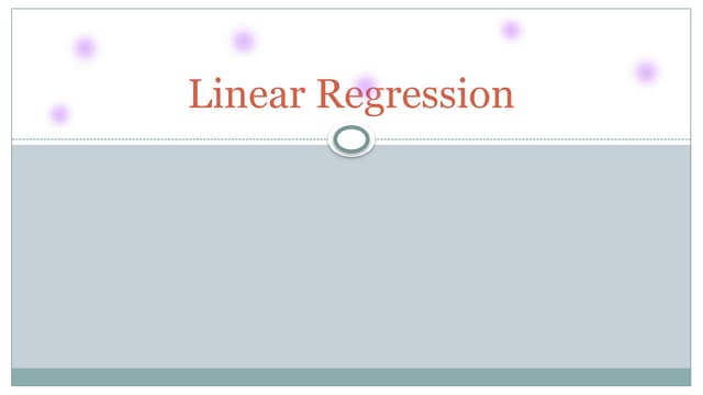 Machine Learning-Linear regression | PPTX