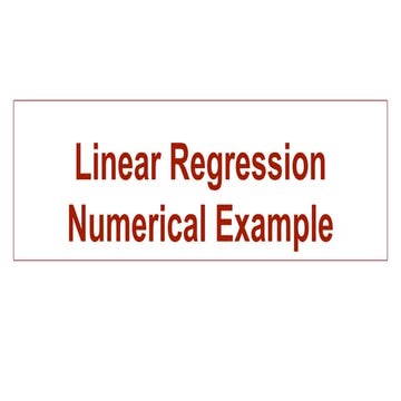 Ml Linear Regression Numerical Example Pdf