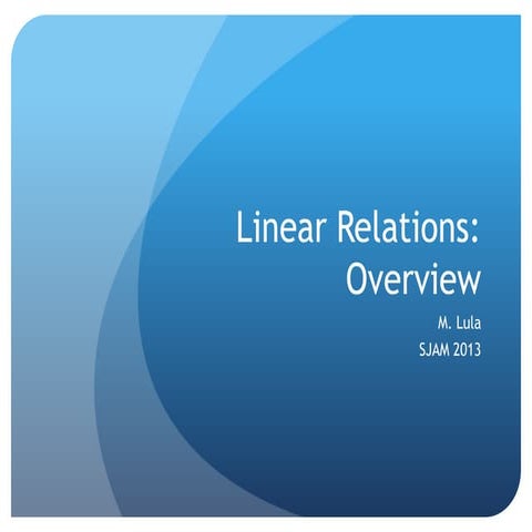 Linear relations overview | PPT