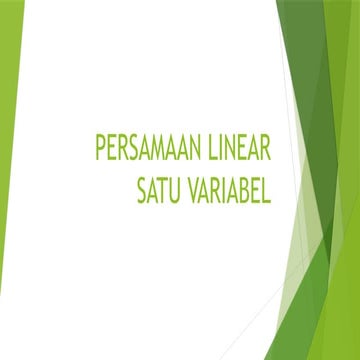 LINEAR SATU VARIABEL. MATEMATIKA DASARpptx | PPTX