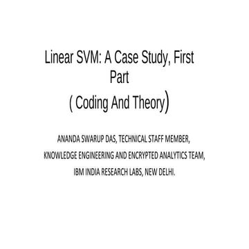 Linear svm | PPT | Technology & Computing