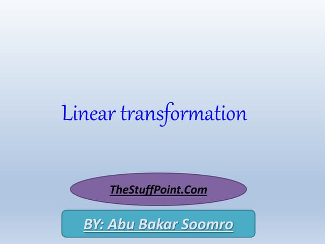 linear transformation | PDF