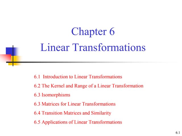 Matrix of linear transformation | PPTX