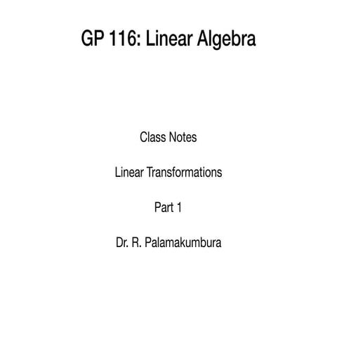 Linear Transformations Part1 Pdf