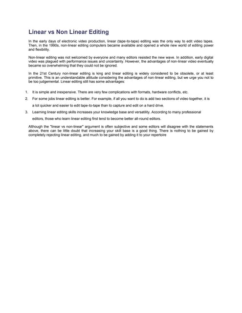 English 9 - Linear vs. Non-Linear Text