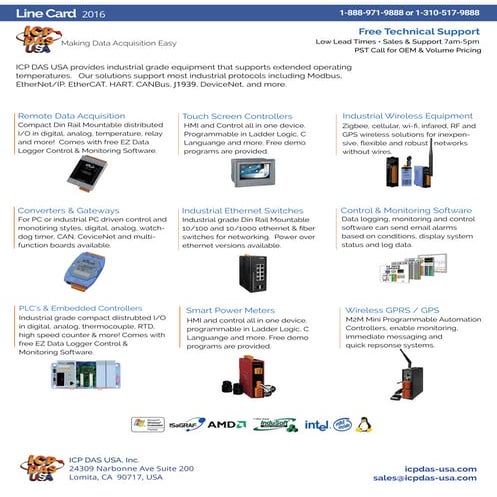 ICP DAS Line Card 2016 | PDF