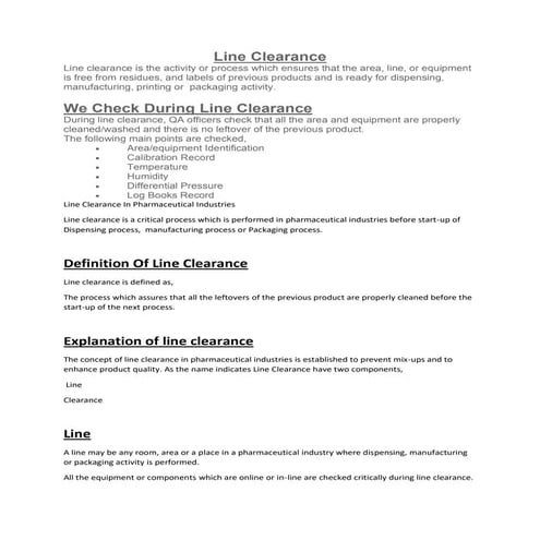 Line clearance basic | PPT
