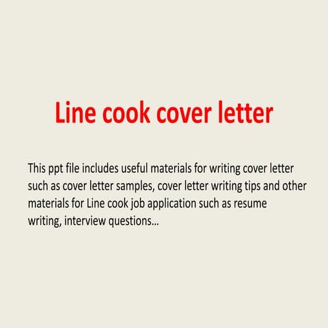 Line cook cover letter | PPTX